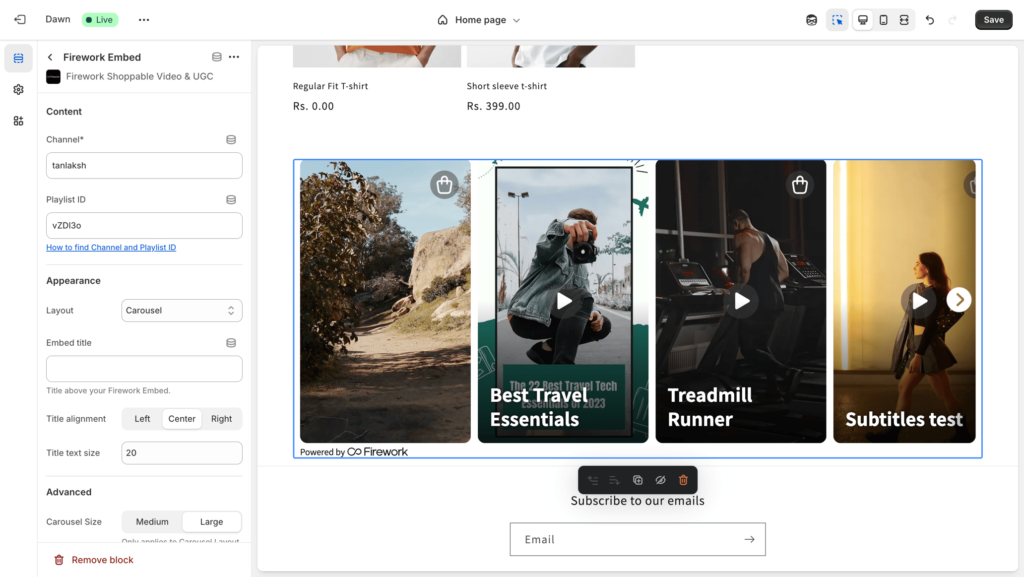 Leveraging the Firework Embed App in Shopify