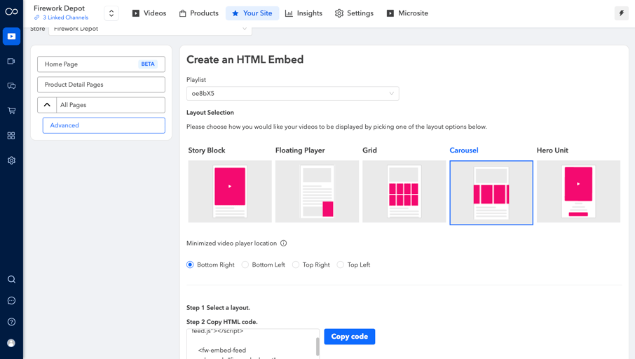 Displaying a Dynamic Carousel on a Product Detail Page